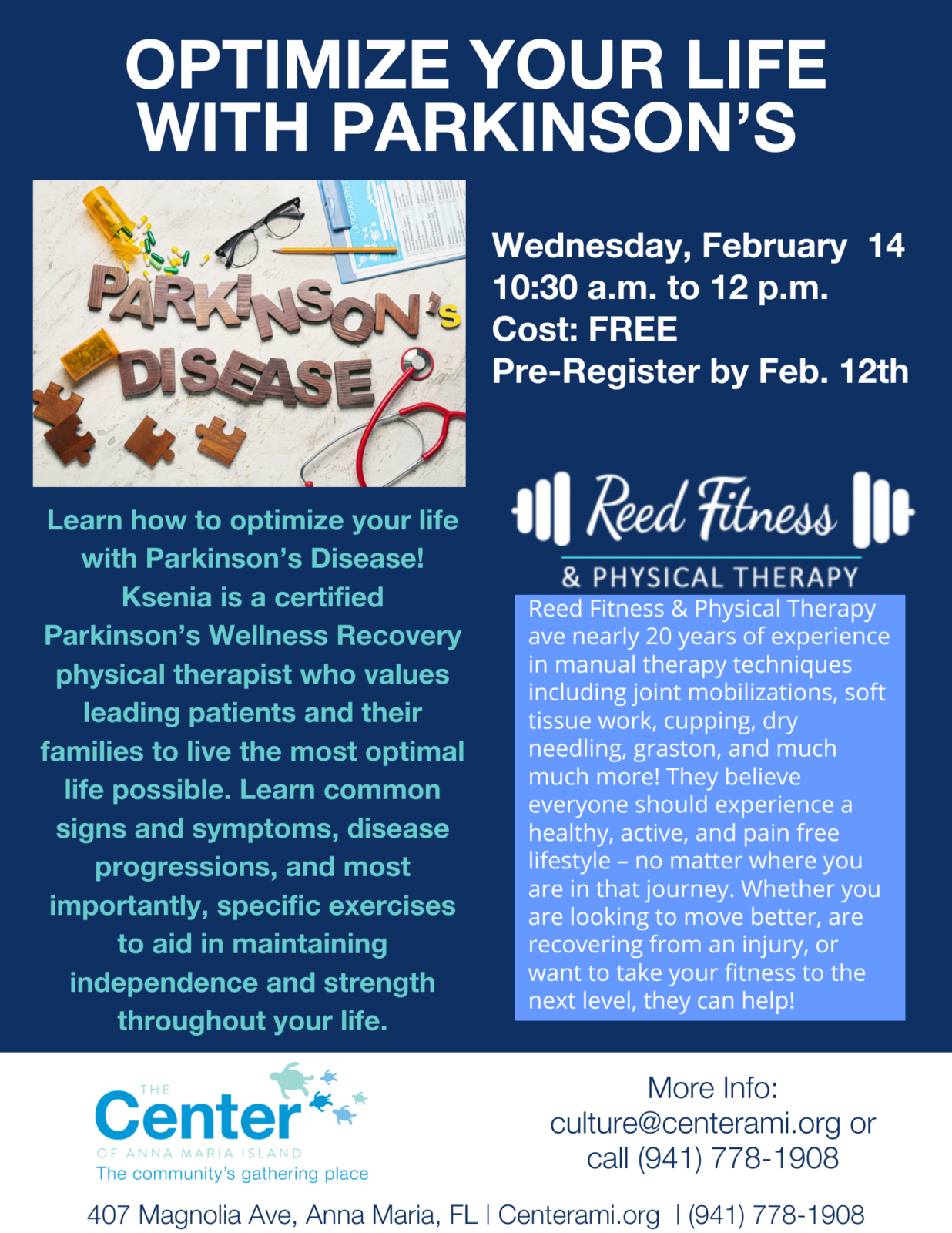 Womens Health Lecture Flyer - The Center of Anna Maria Island